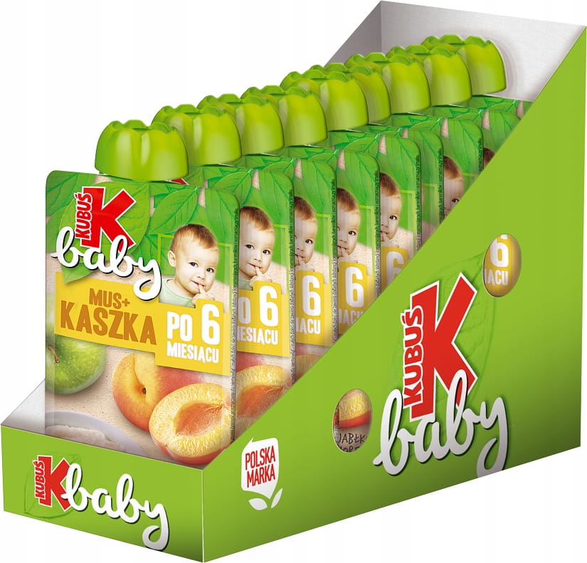 Zgrzewka KUBUŚ Baby Mus + Kaszka jabłko morela po 5 miesiącu 900 g ...