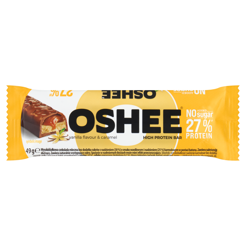 OSHEE Baton proteinowy o smaku waniliowo-karmelowym 49 g - Frisco.pl