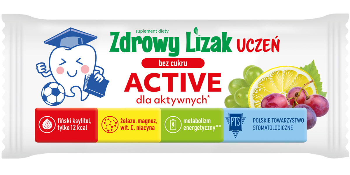 ZDROWY LIZAK UCZEŃ Lizak owocowy na energię bez cukru - suplement diety ...