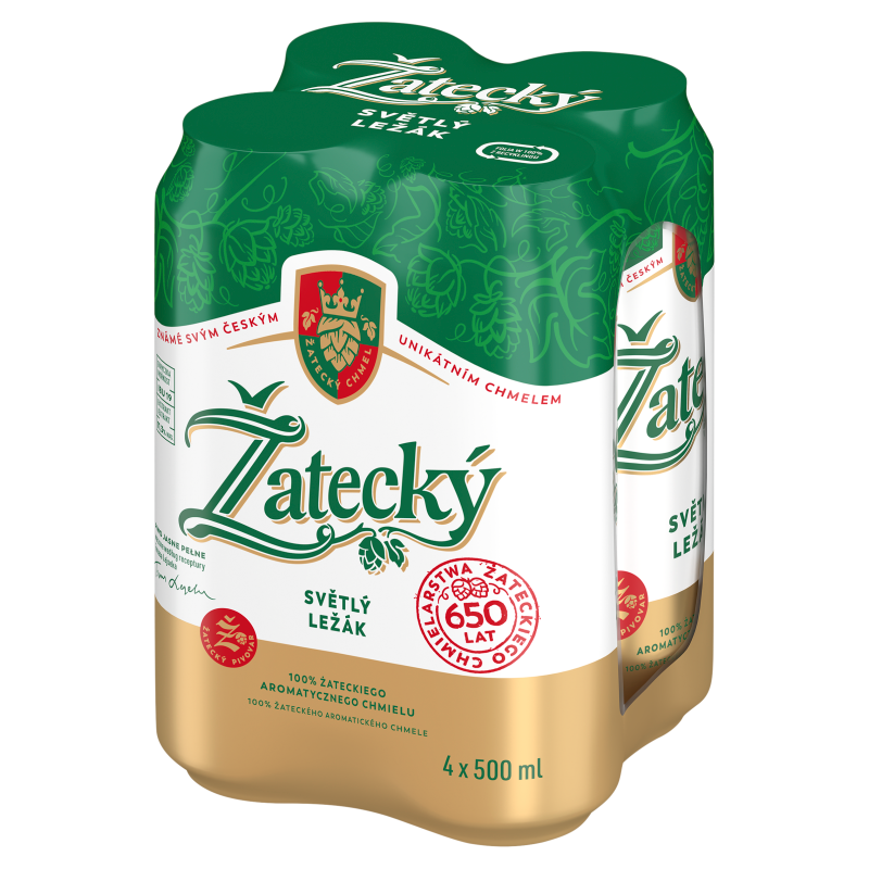 ZATECKY Svetly Lezak Piwo 4x500ml (puszka zwrotna) 2 l - Frisco.pl