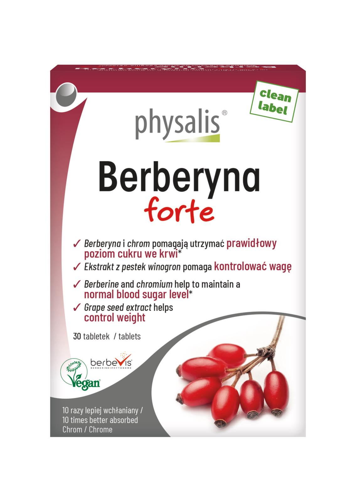 PHYSALIS Berberyna forte - suplement diety (30 tabl.) 25 g - Frisco.pl