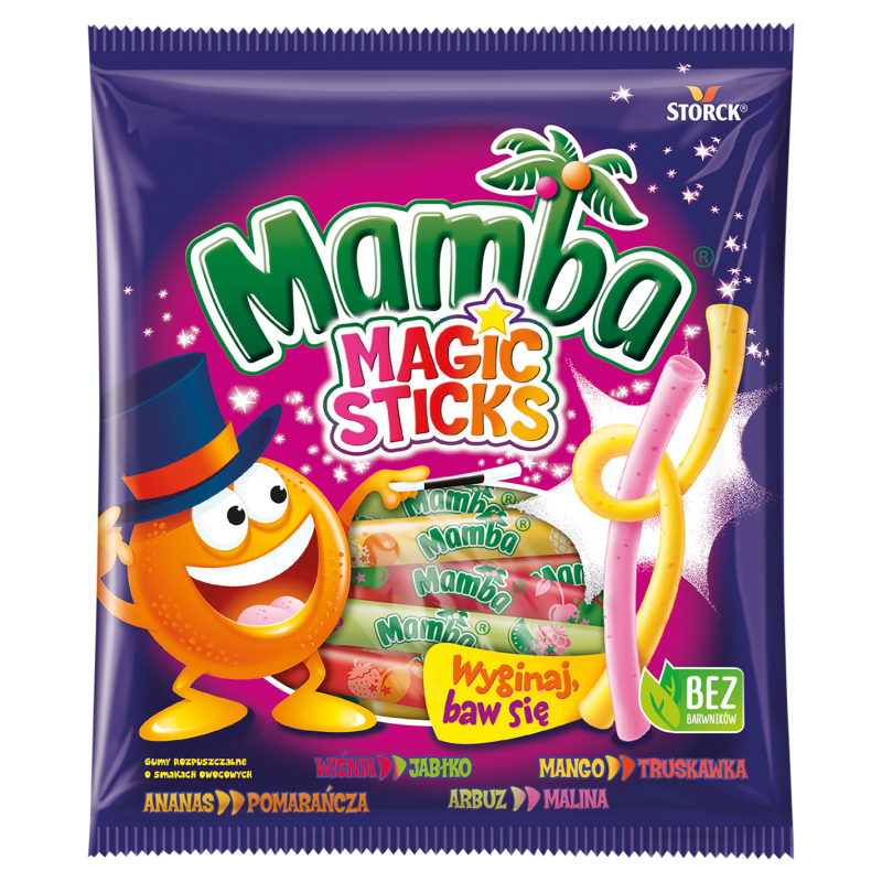 MAMBA Magic Sticks Gumy rozpuszczalne o smakach owocowych 140 g - Frisco.pl