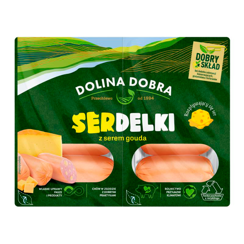 DOLINA DOBRA Serdelki z serem 200 g - Frisco.pl