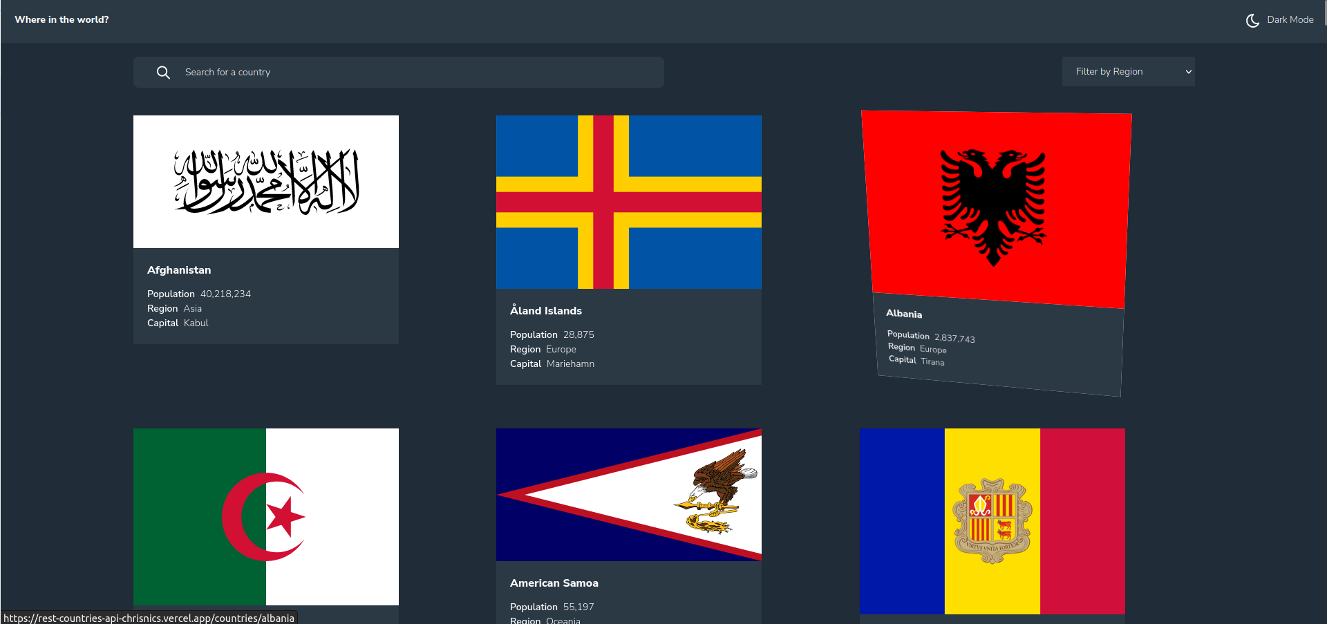 GitHub - ChrisNics/REST-Countries-API