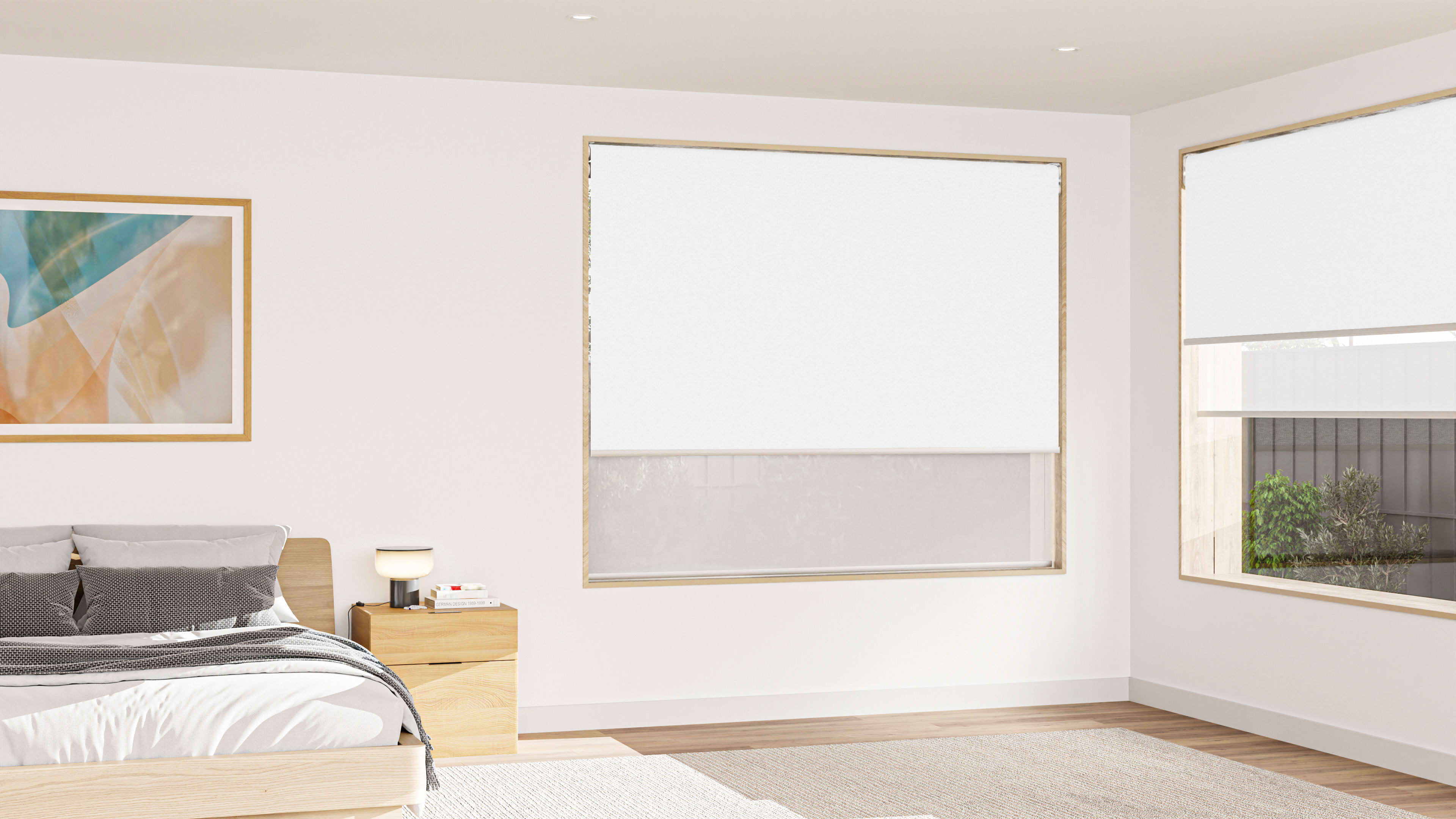 Kew Blockout and One Screen Sunscreen Double Roller Blind in Natural