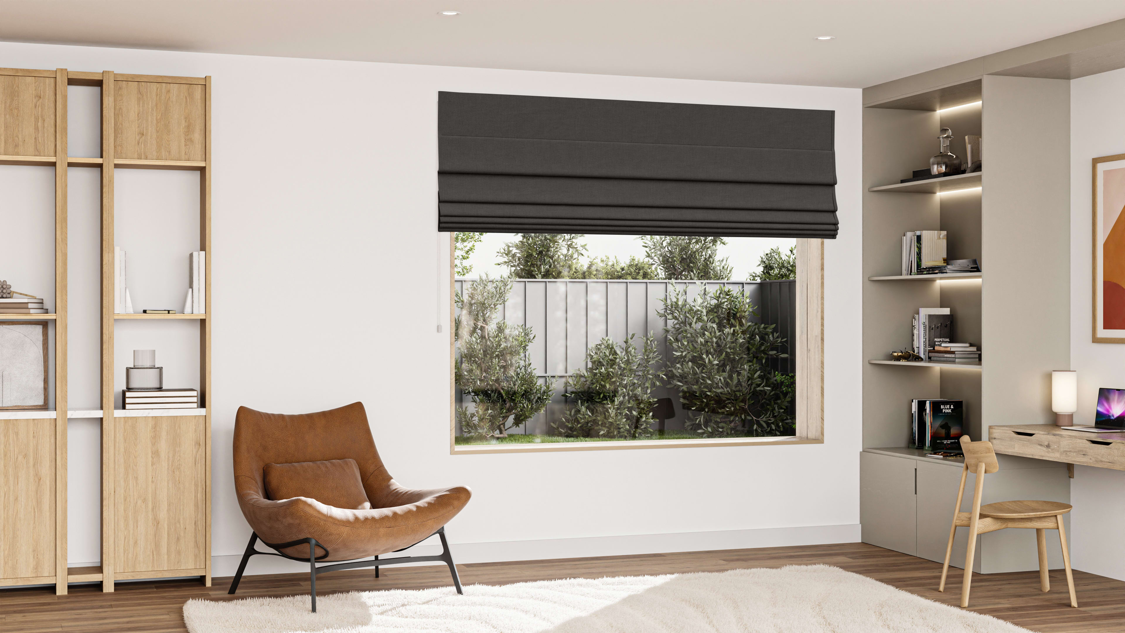 Balmoral BO Blockout Roman Blind in Jet BO