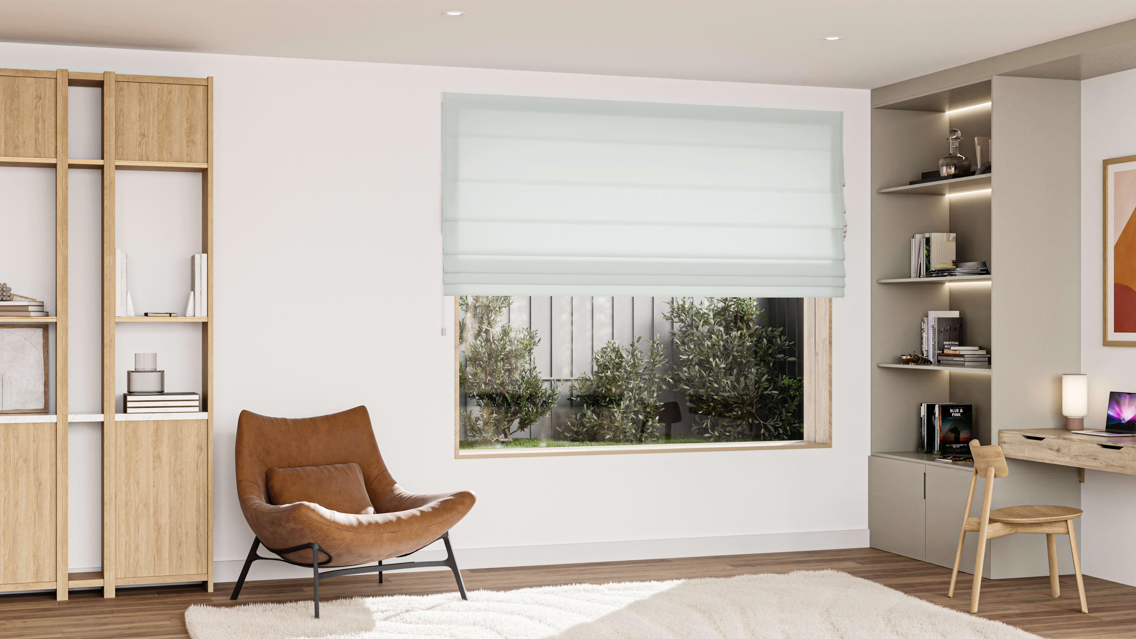 Metro LF Light Filtering Roman Blind in Moonstone LF