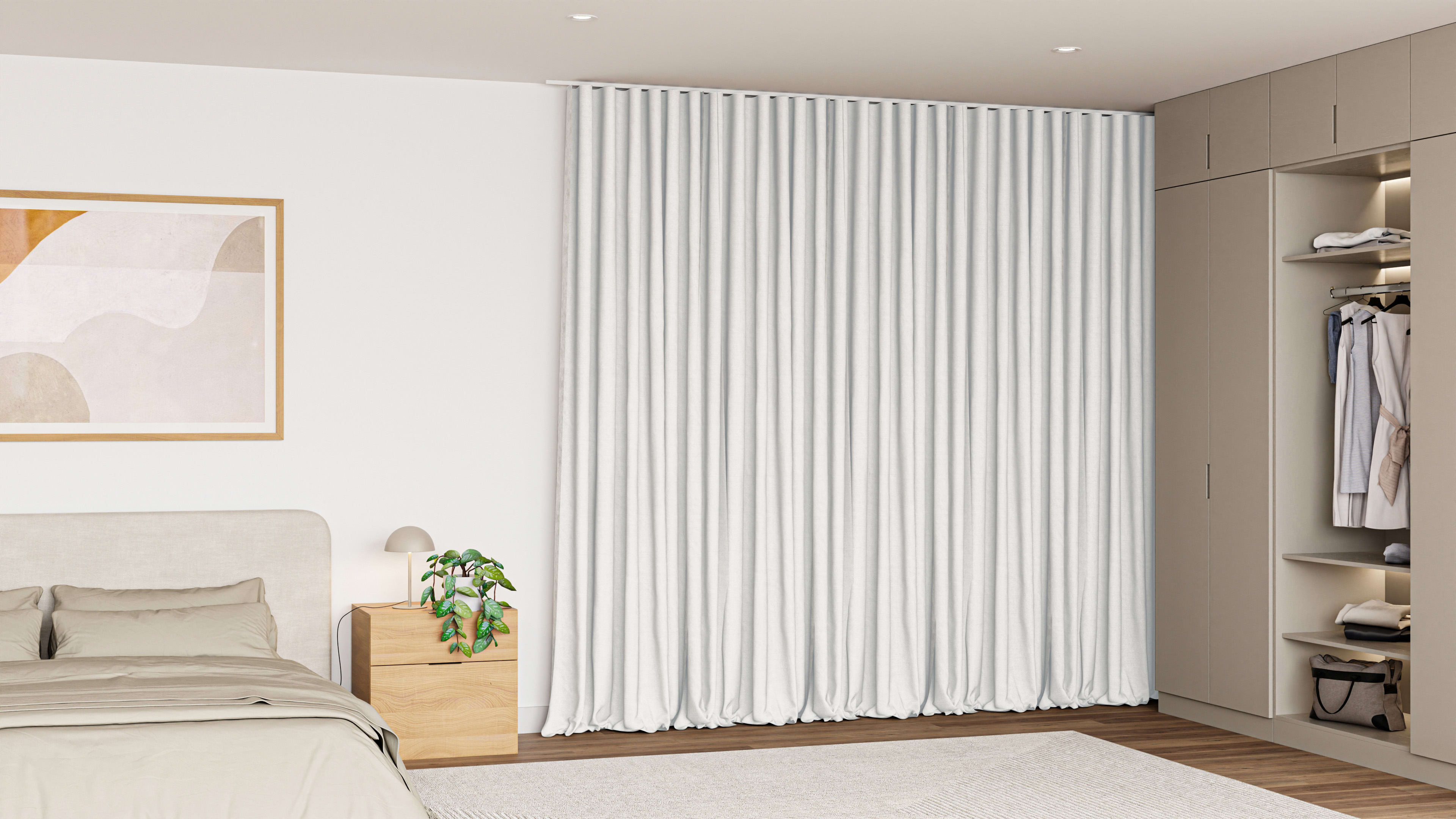 Alexandra Sheer and Simplicity Lined Curtain in Blanc