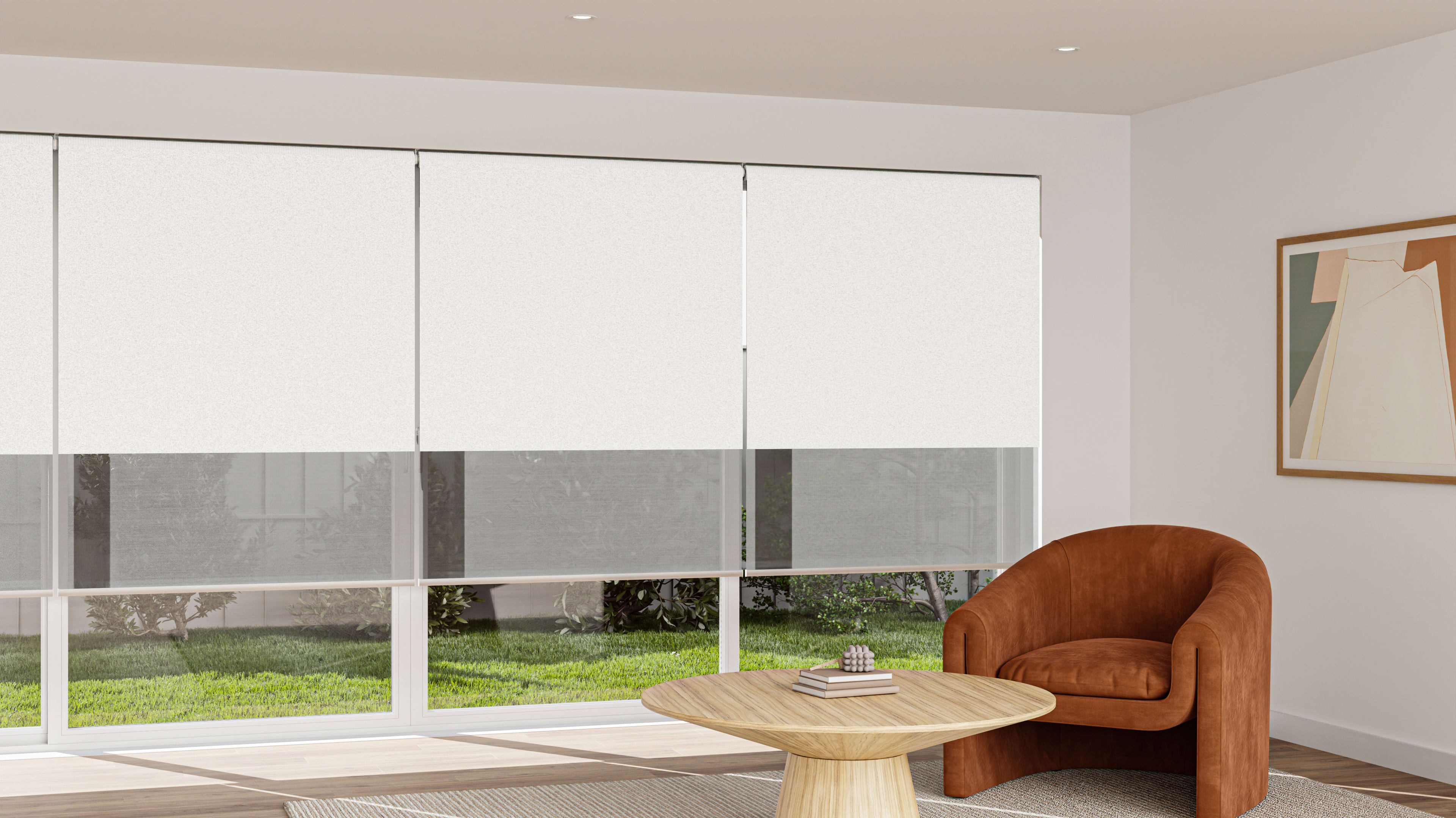 Sanctuary Blockout and One Screen Sunscreen Linked Double Roller Blind ...