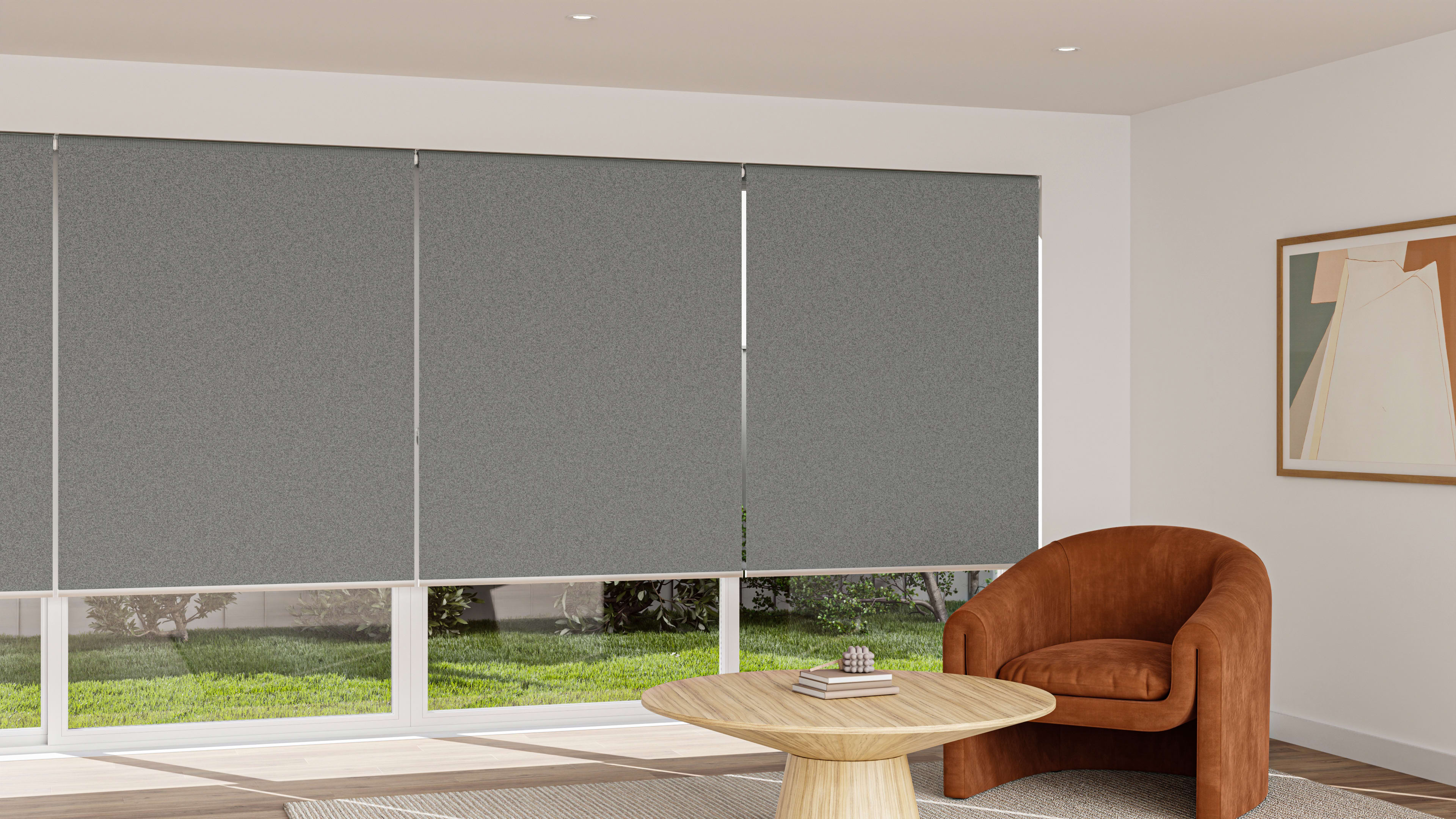 Focus Blockout Linked Roller Blind in Ash