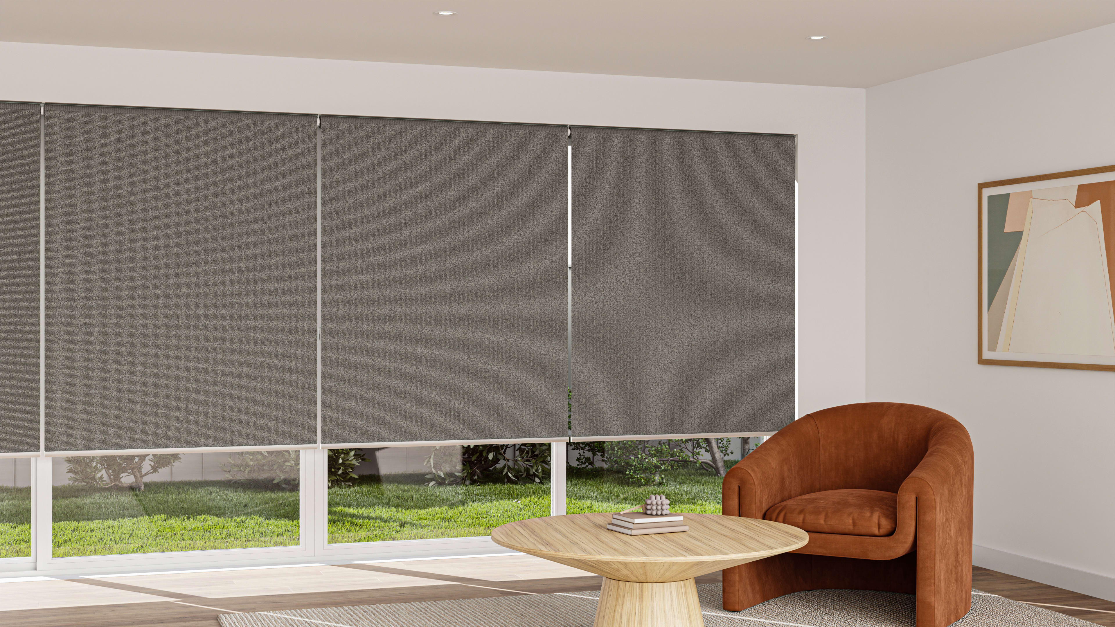 Linesque BO Blockout Linked Roller Blind in Fossil