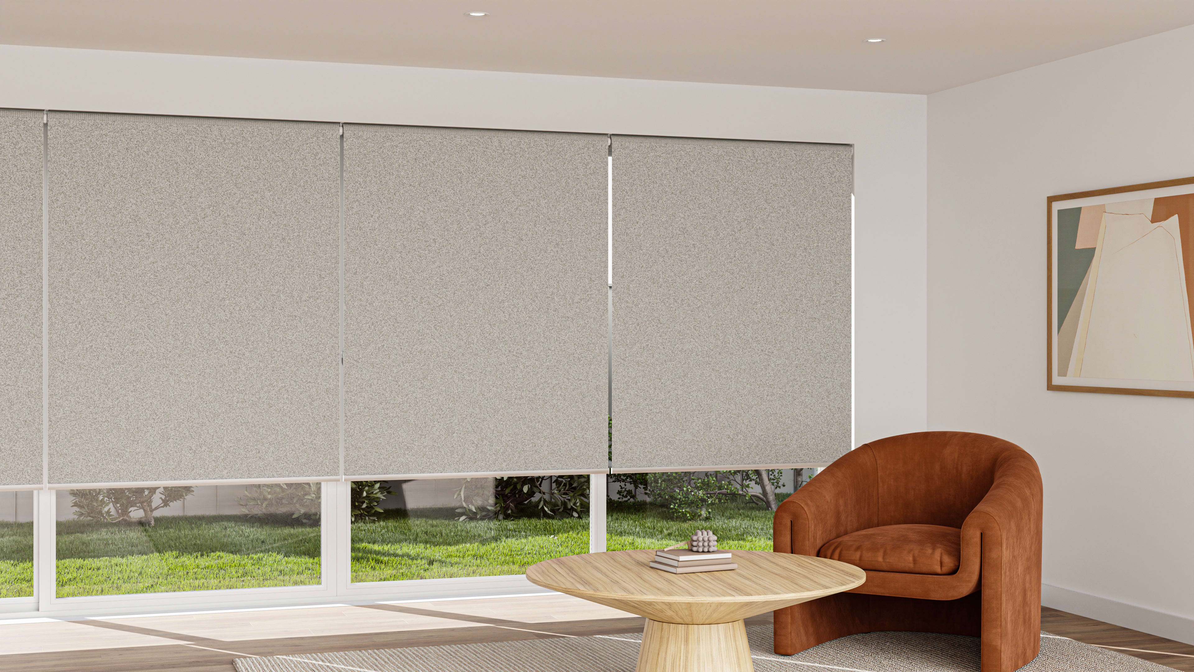 Linesque BO Blockout Linked Roller Blind in Raffia