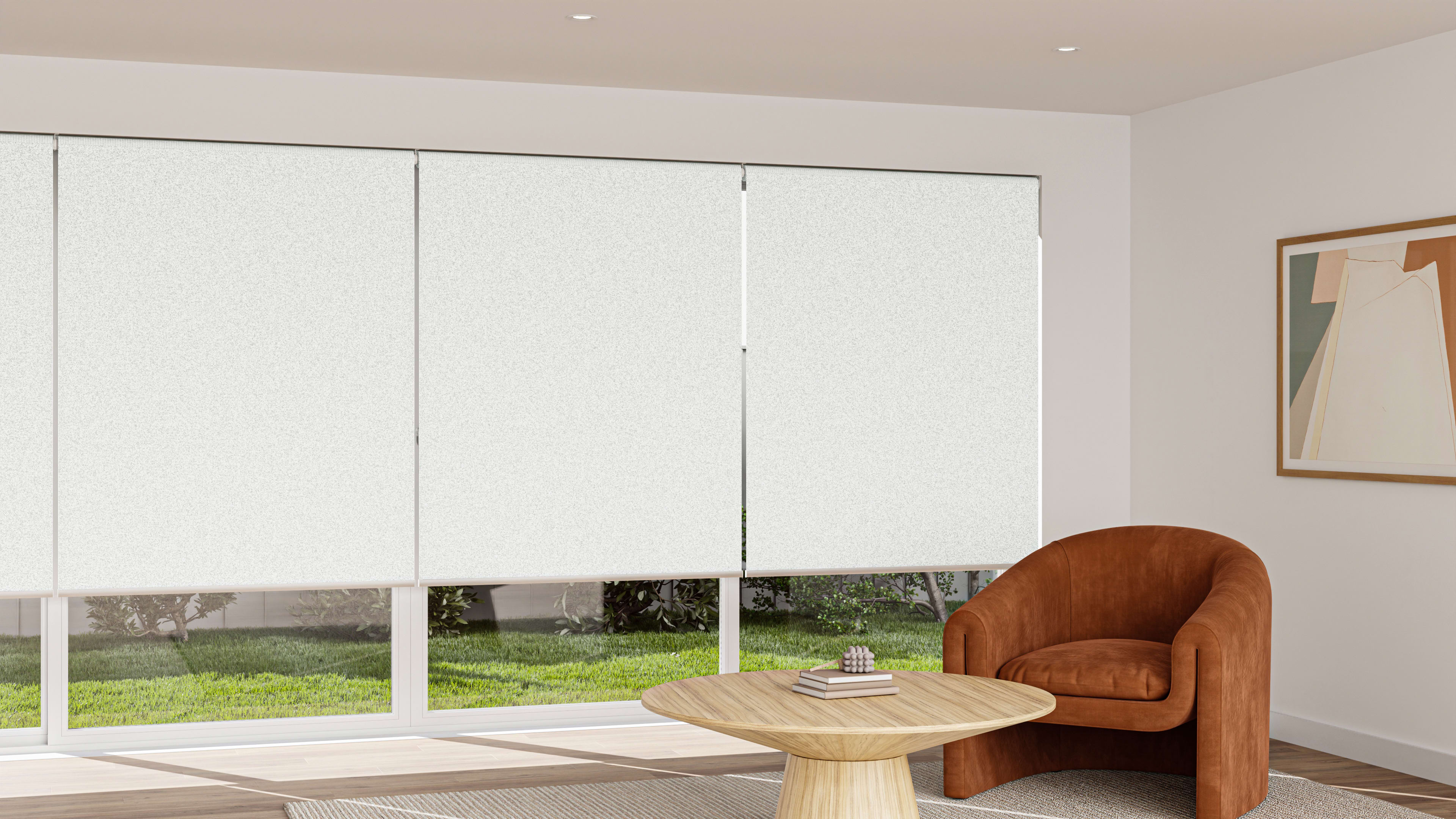 Metro BO Blockout Linked Roller Blind in Dove White BO