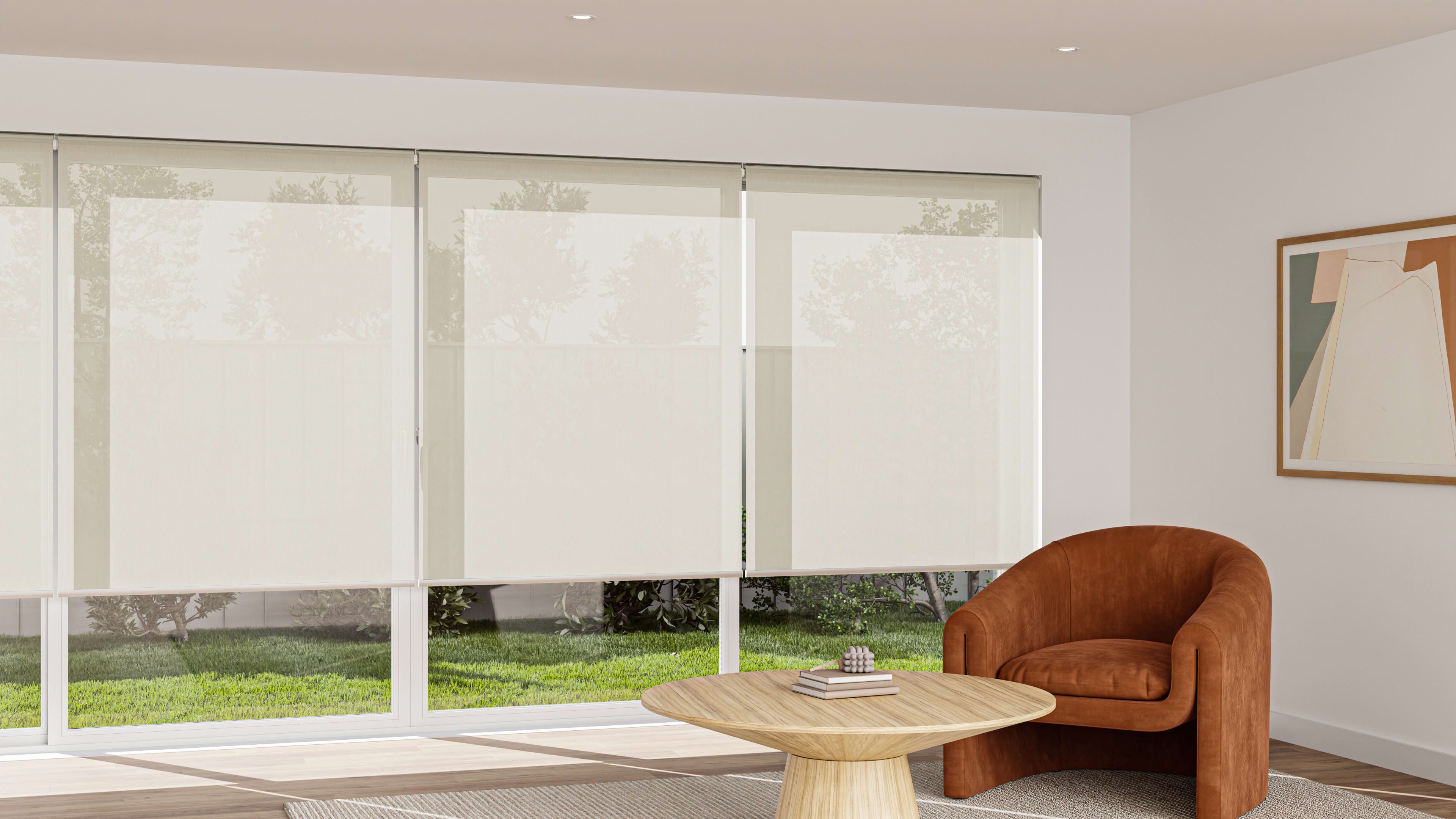 Balmoral LF Light Filtering Linked Roller Blind in Concrete LF