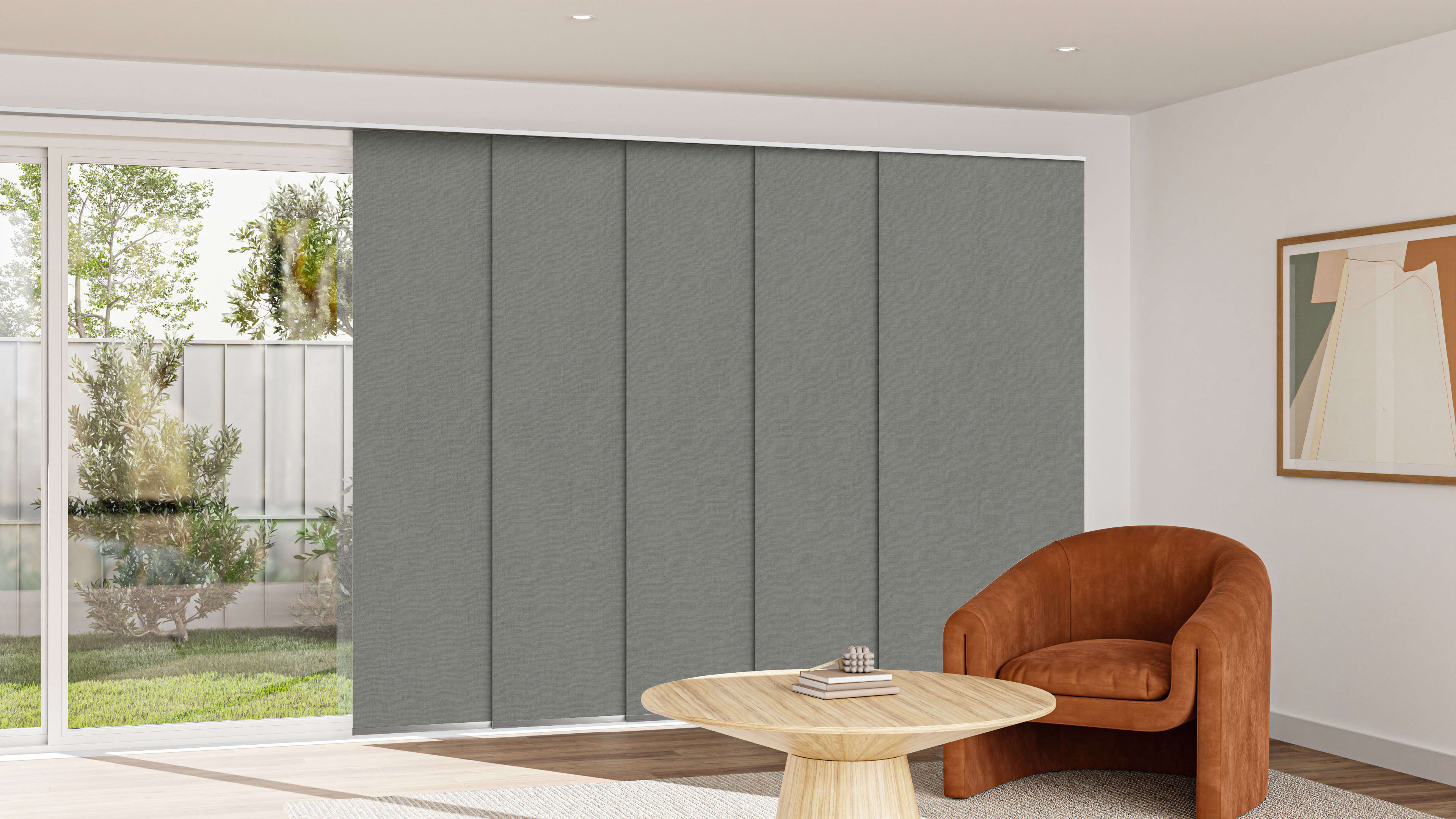 Sanctuary BO Blockout Panel Glide Blind in Slate BO