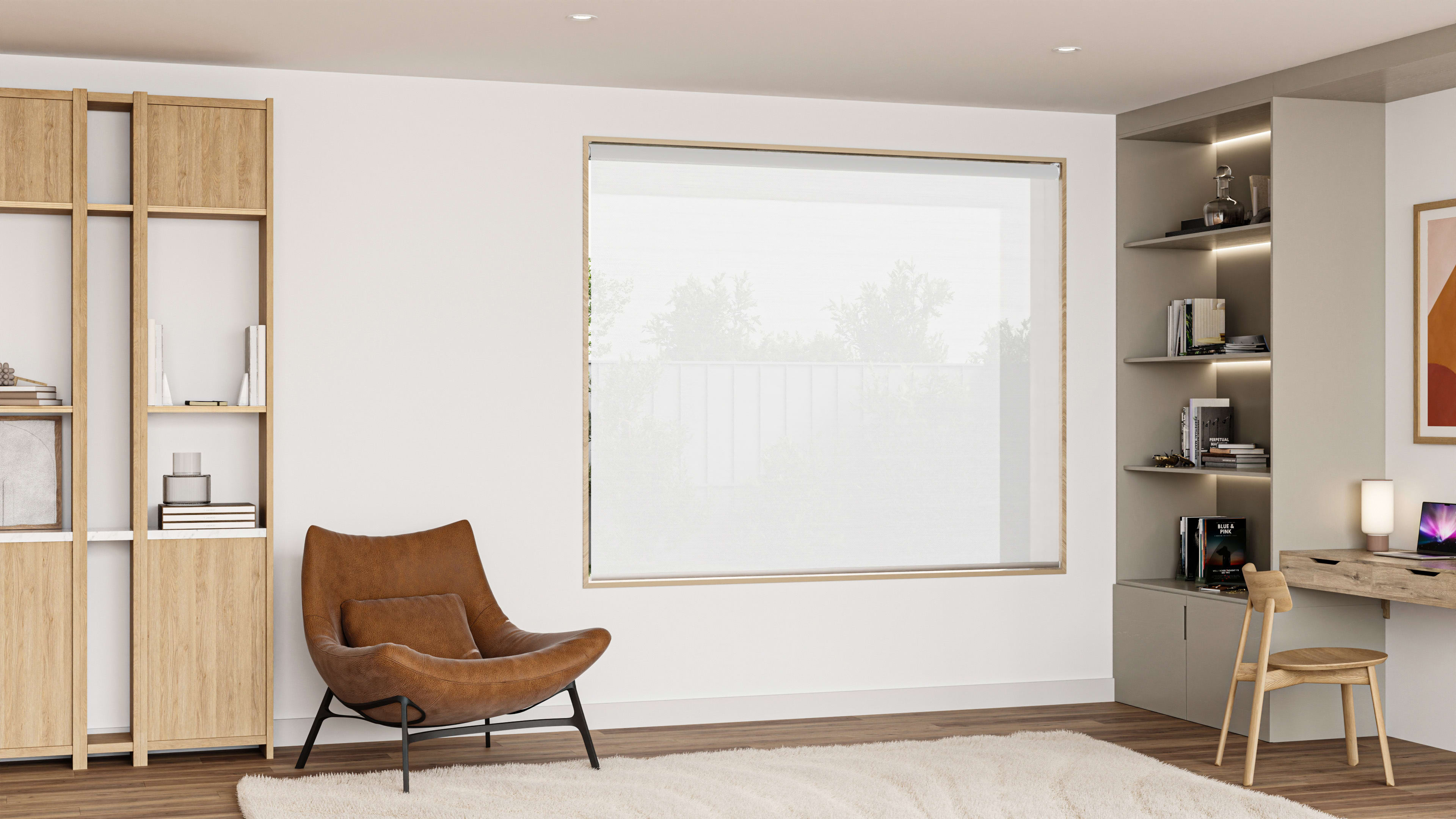 Kleenscreen Sunscreen Roller Blind in Pure White