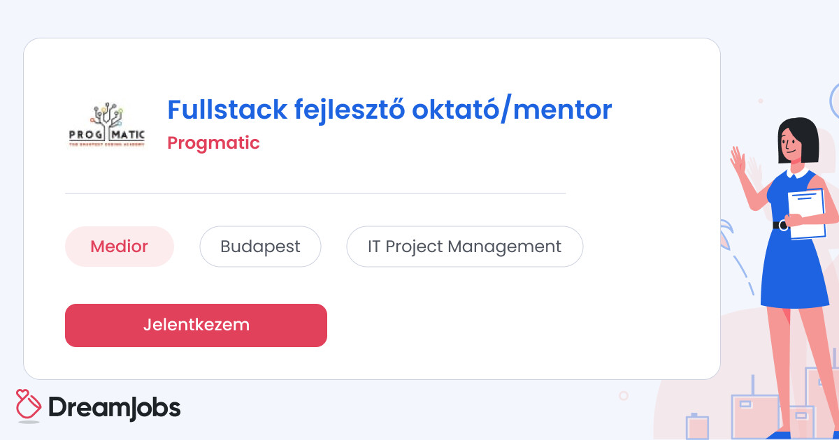 Fullstack fejlesztő oktató/mentor (esti-hétvégi) @ Progmatic