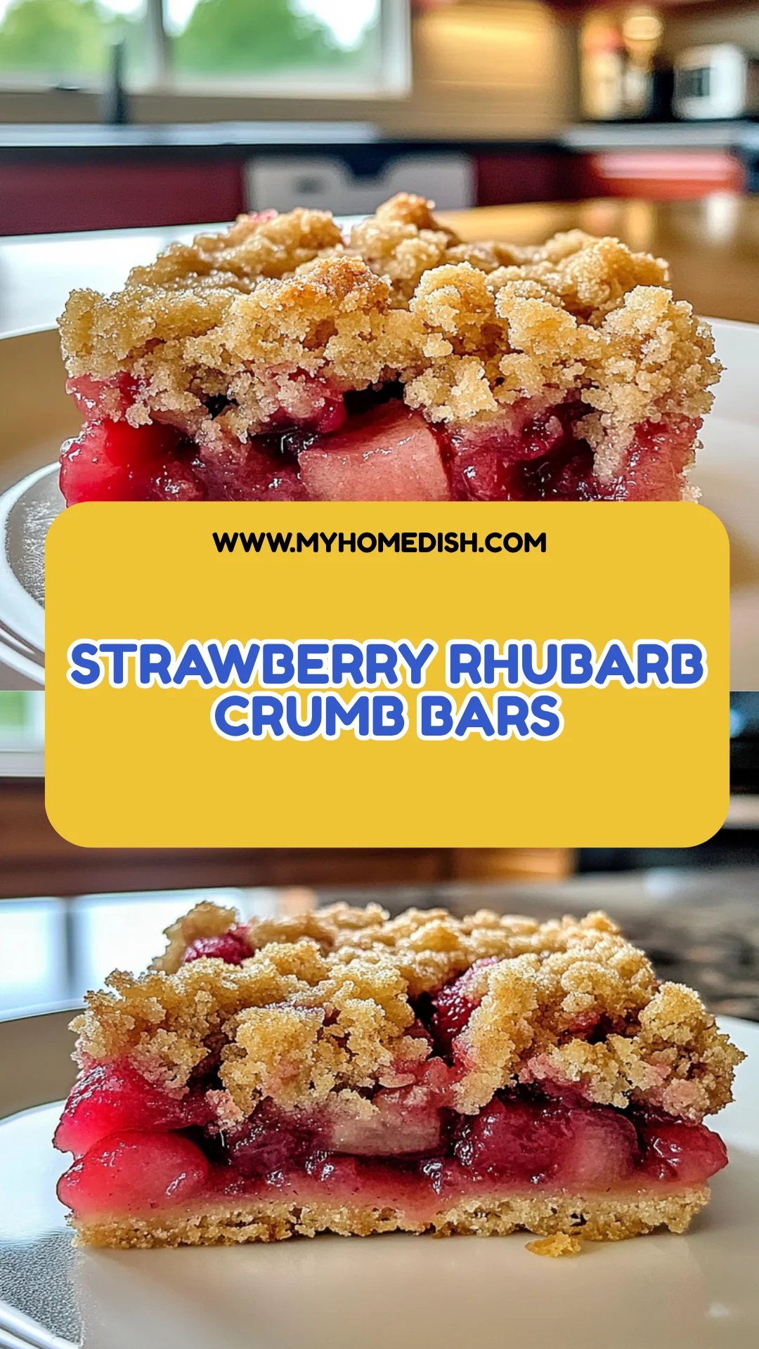 Strawberry Rhubarb Crumb Bars: Sweet and Tangy Delight - My Home Dish