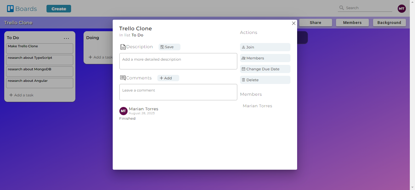 GitHub - MarianoiTorres/Trello-Clone: Clon Personalizado de Trello: Un proyecto de desarrollo ...