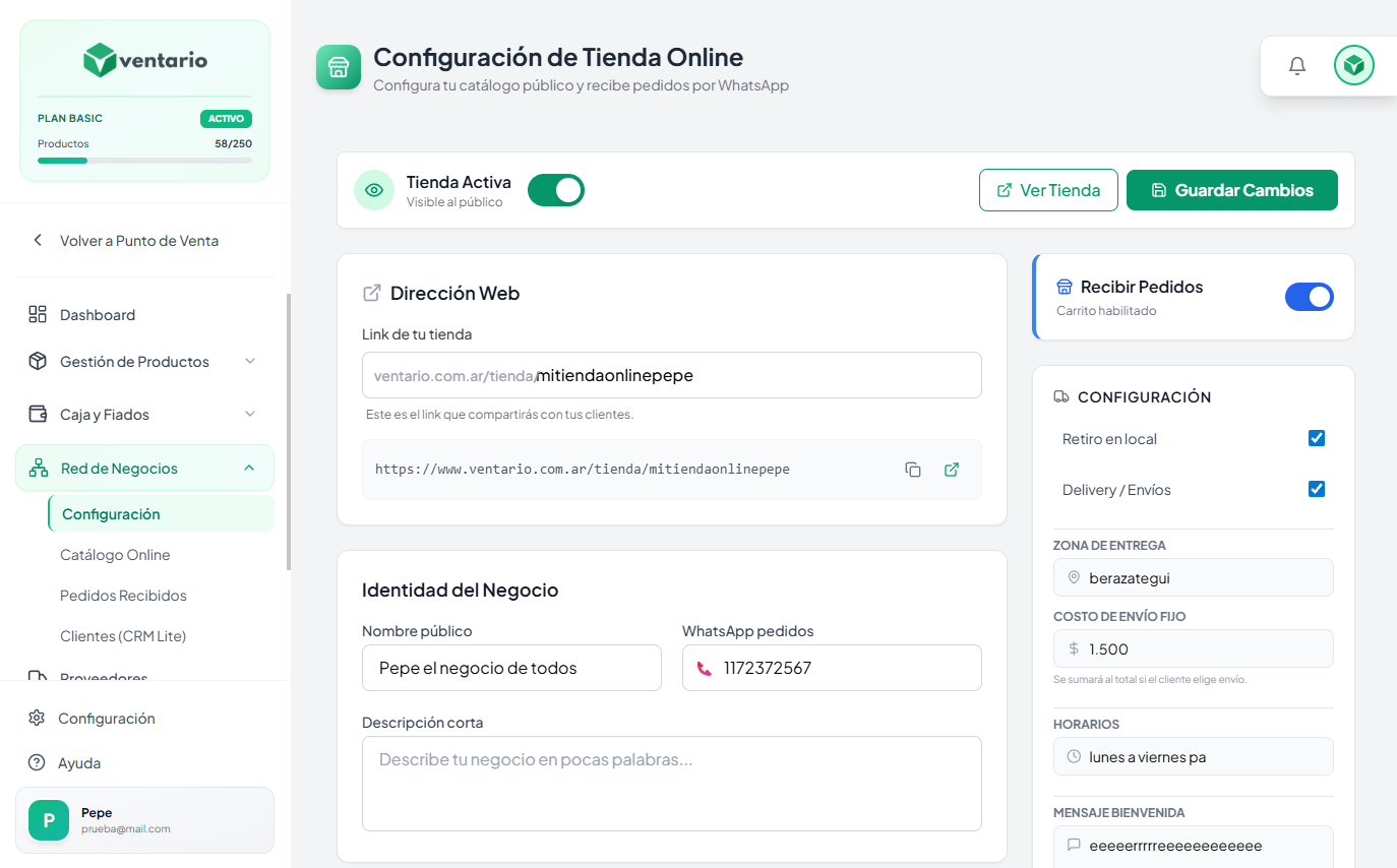 Tienda Online + Punto de Venta | Ventario Argentina
