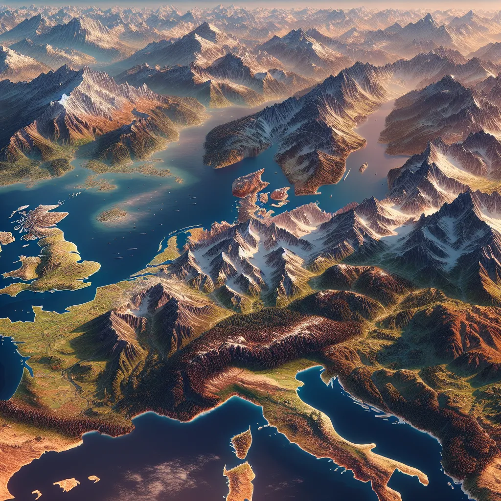 Main mountain ranges of europe