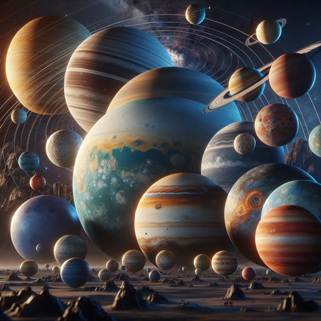 The names of the planets of the solar system