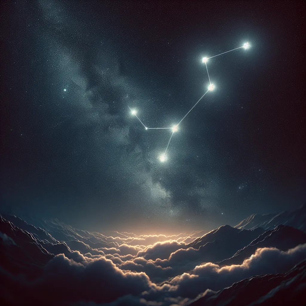 Constelacion tres estrellas en linea