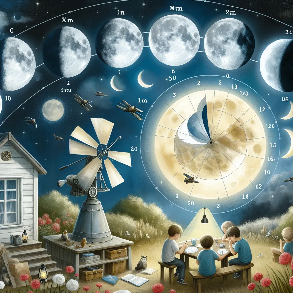 Moon phases explanation for children