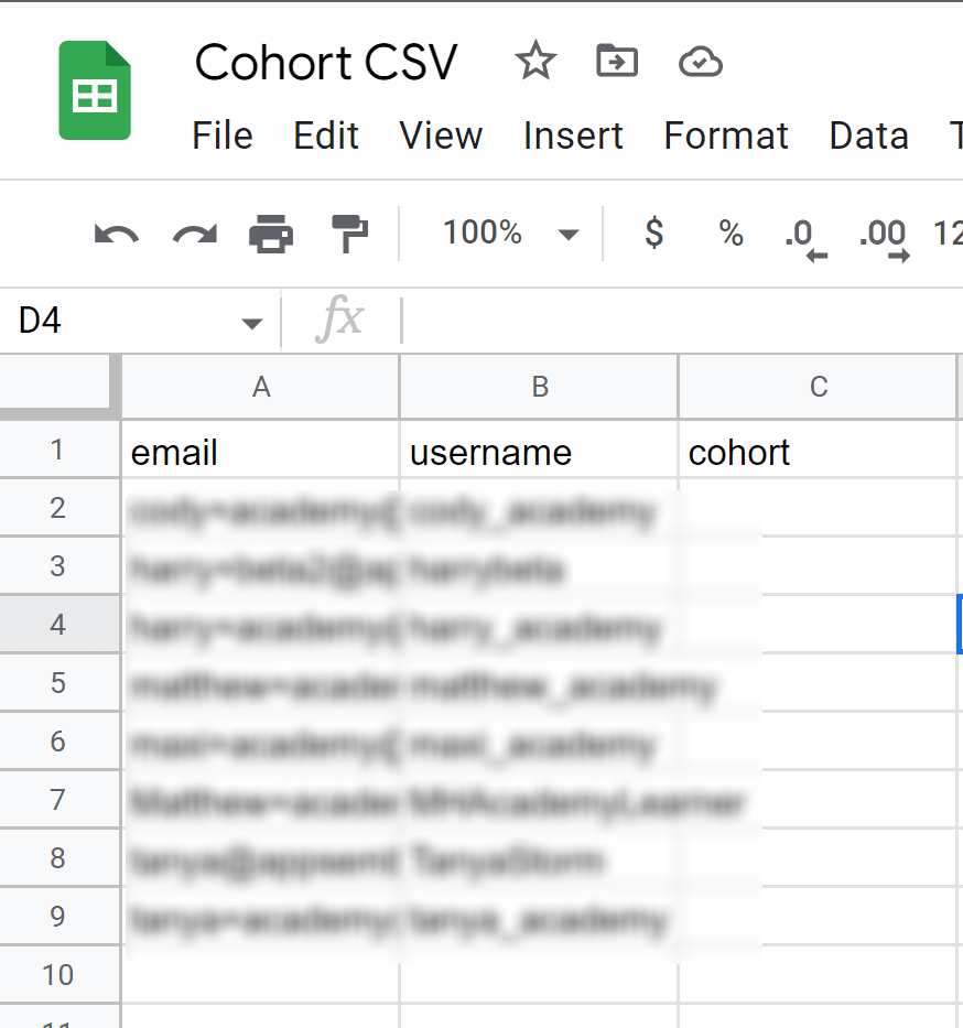 Assign Students to Cohorts via CSV files