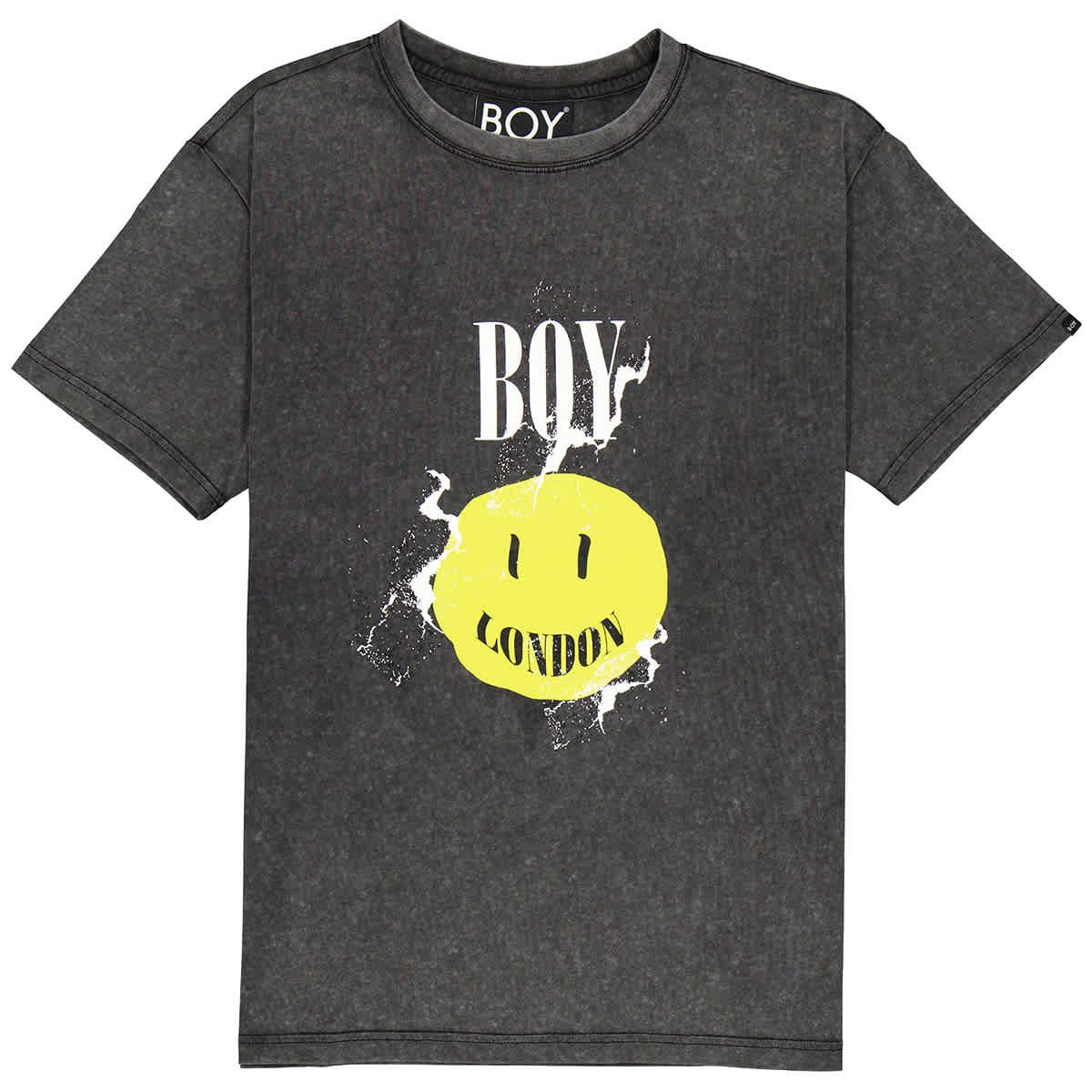 Boy London Washed Grey Boy Acid Cotton T-shirt | ModeSens