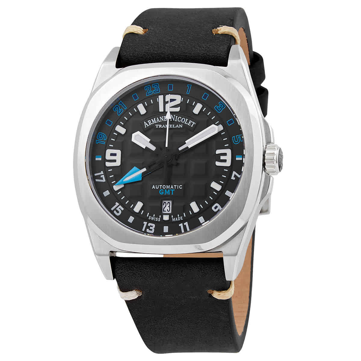 Armand Nicolet L15 Black Dial Automatic Men's Leather Watch Hotsell ...