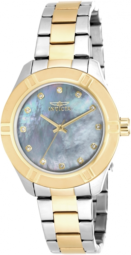 Invicta Pro Dive Mother Of Pearl Dial Ladies Watch 18326 In Gold Tone ...