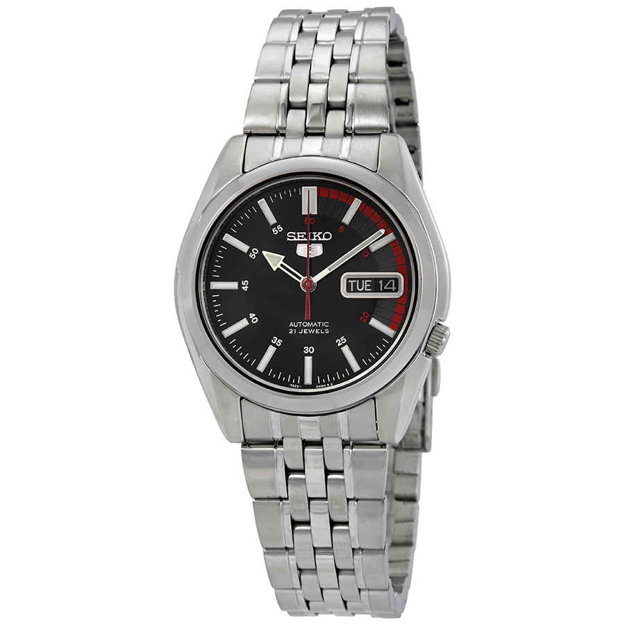 Seiko Series 5 Automatic Black Dial Watch Snk375 | ModeSens