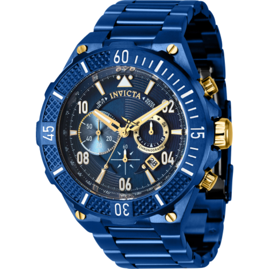 Invicta Aviator Chronograph Gmt Quartz Blue Dial Mens Watch 40512 In ...