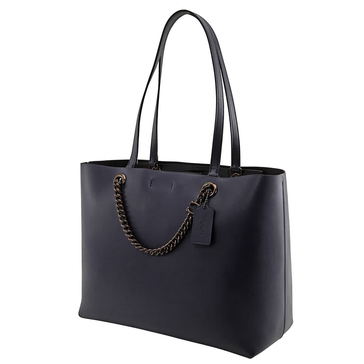 Coach Ladies Signature Chain Central Tote In Midnight Navy In Blue ...