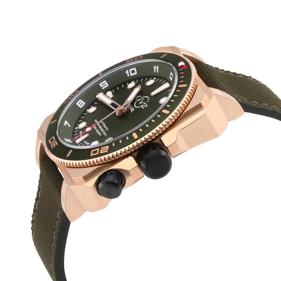 Gv2 By Gevril Xo Submarine Automatic Green Dial Mens Watch 4543 In Gold ...