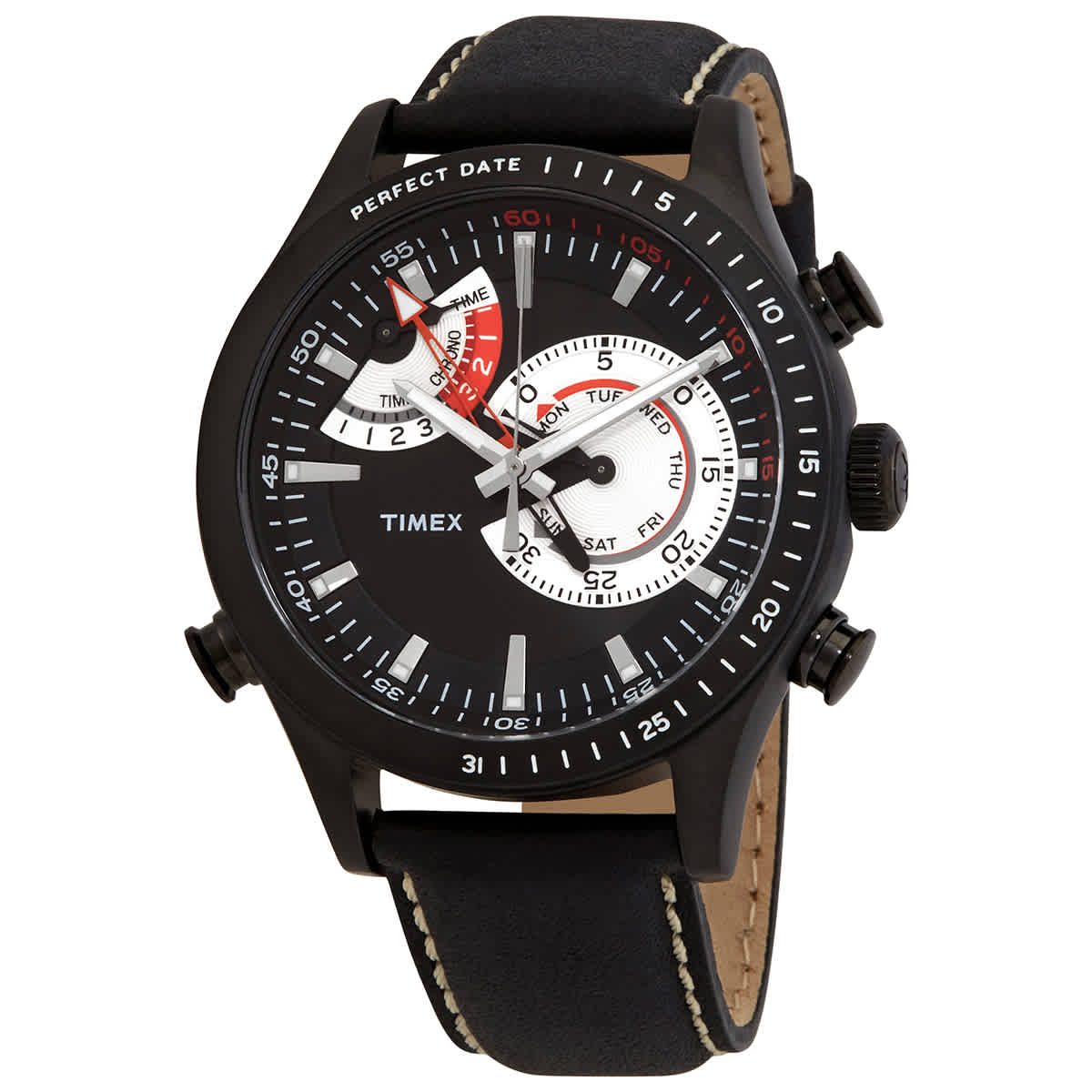 Timex Intelligent Quartz Chrono Timer Black Dial Mens Watch Tw2p72600 ...
