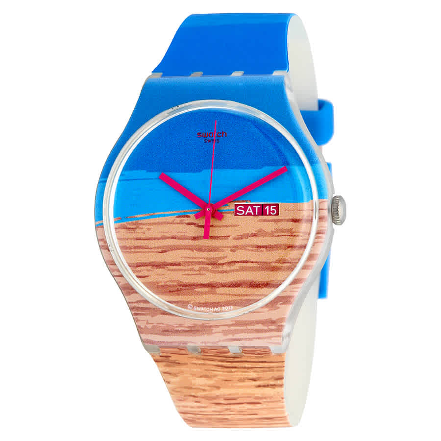 Swatch Blue Pine Blue And Tan Dial Ladies Watch Suok706 In Red / Blue ...