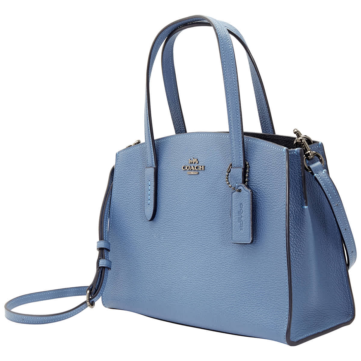 Coach Ladies Charlie Carryall 28 In Blue Pebbled Leather | ModeSens