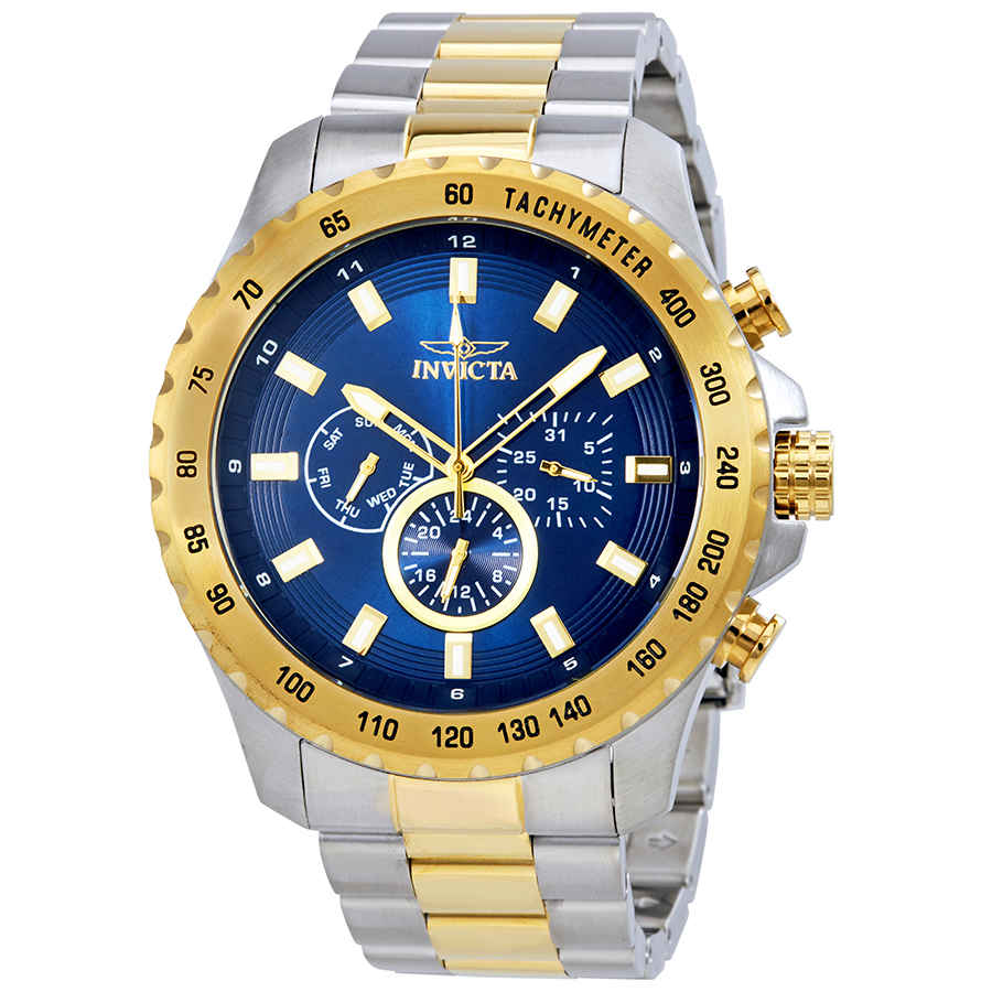 Invicta Speedway Chronograph Blue Dial Mens Watch 24214 In Blue,gold ...