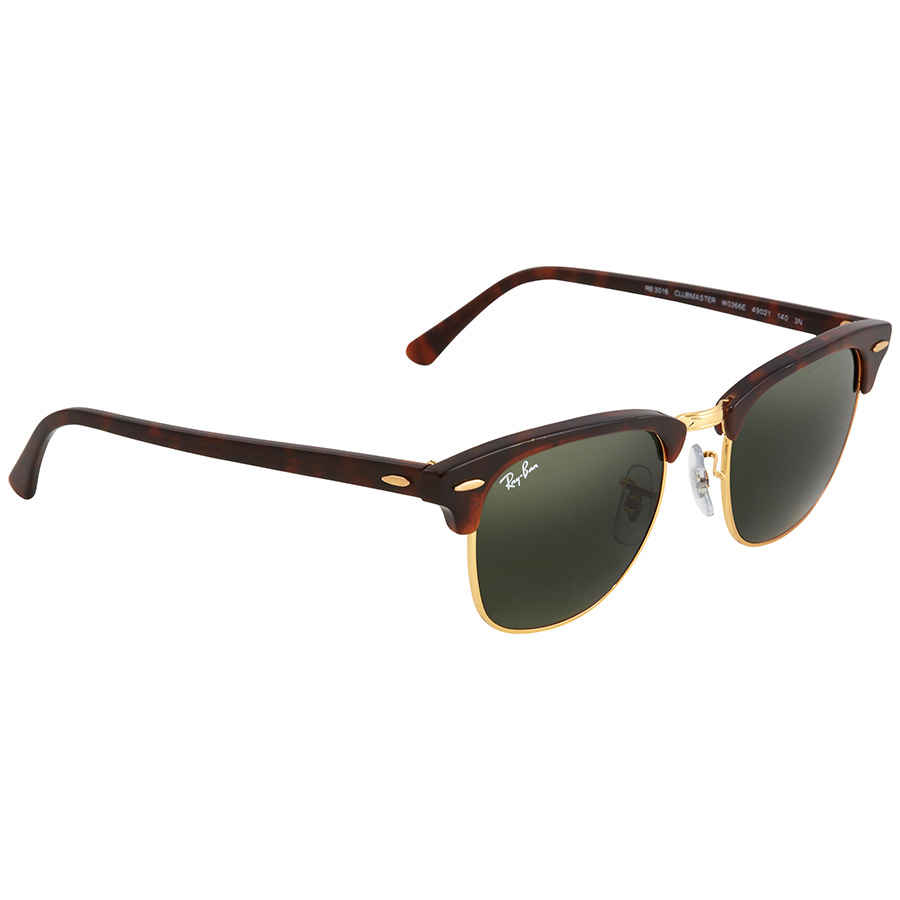 Ray Ban Clubmaster Classic Sunglasses Mock Tortoise Frame Green Lenses ...