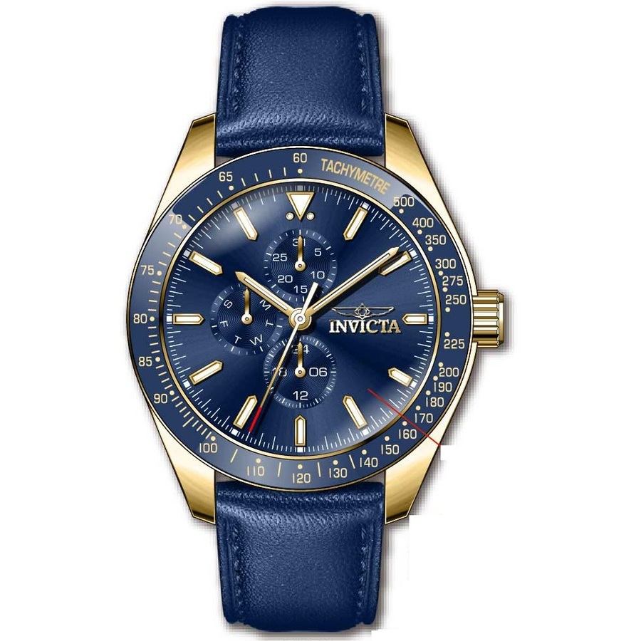 Invicta Aviator Quartz Blue Dial Mens Watch 38977 In Blue,gold Tone ...
