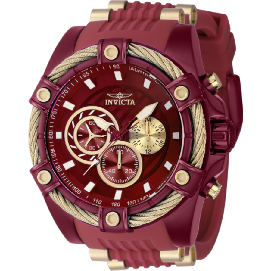 Invicta Bolt Chronograph Gmt Quartz Red Dial Mens Watch 40791 In Red ...