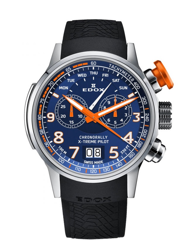 Edox - Edox Chronorally Chronograph Quartz Blue Dial Mens Watch 3
