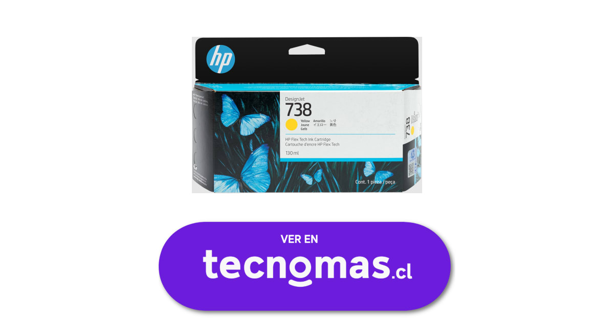 tecnomas.cl | [498N7A] Cartridge HP 738 Yellow para DesignJet T850 y