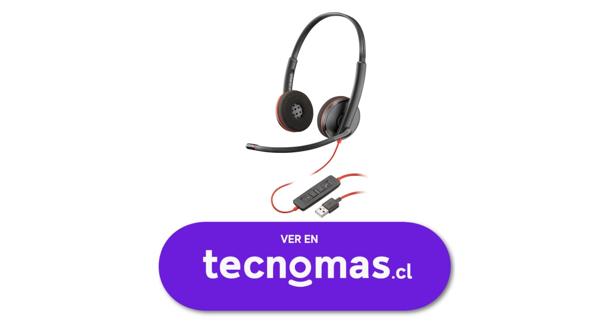 tecnomas.cl | [80S02A6] Auriculares Poly Blackwire 3220 Alámbrico