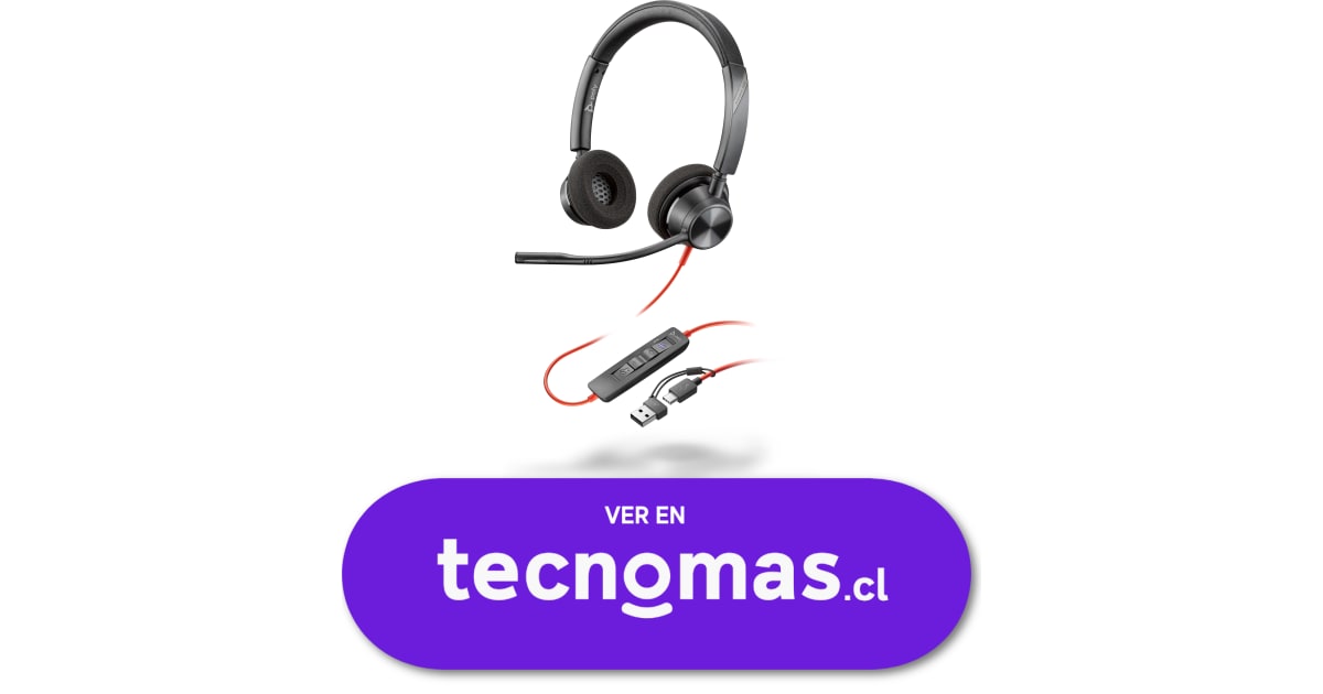 tecnomas.cl | [8X220AA] Audífonos Alámbricos Poly Blackwire 3320,