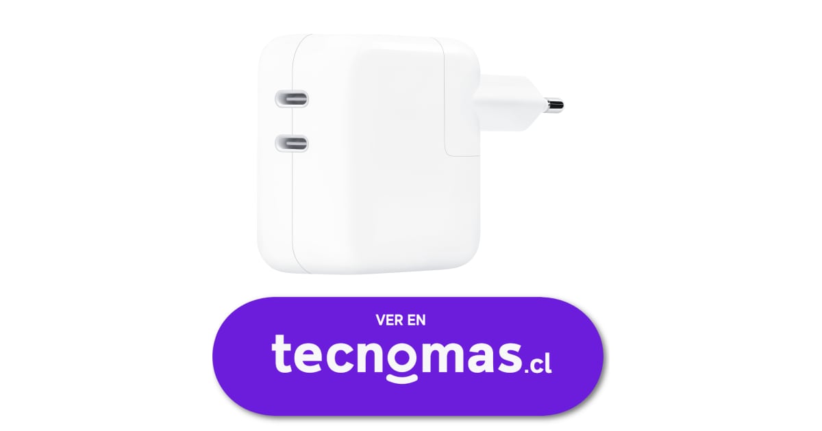 tecnomas.cl | Adaptador de Energía Apple 35W, Dual USB-C p/MacBook