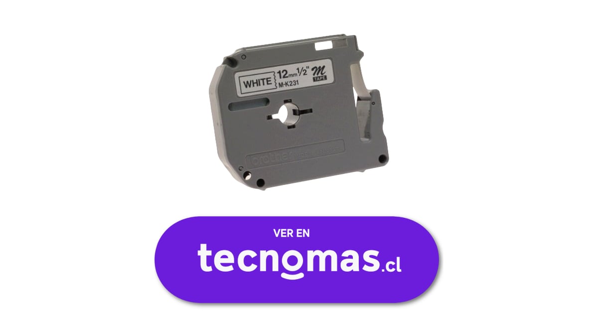 tecnomas.cl | [BR-M231] Cinta Rotuladora Brother M-231 Blanca Texto