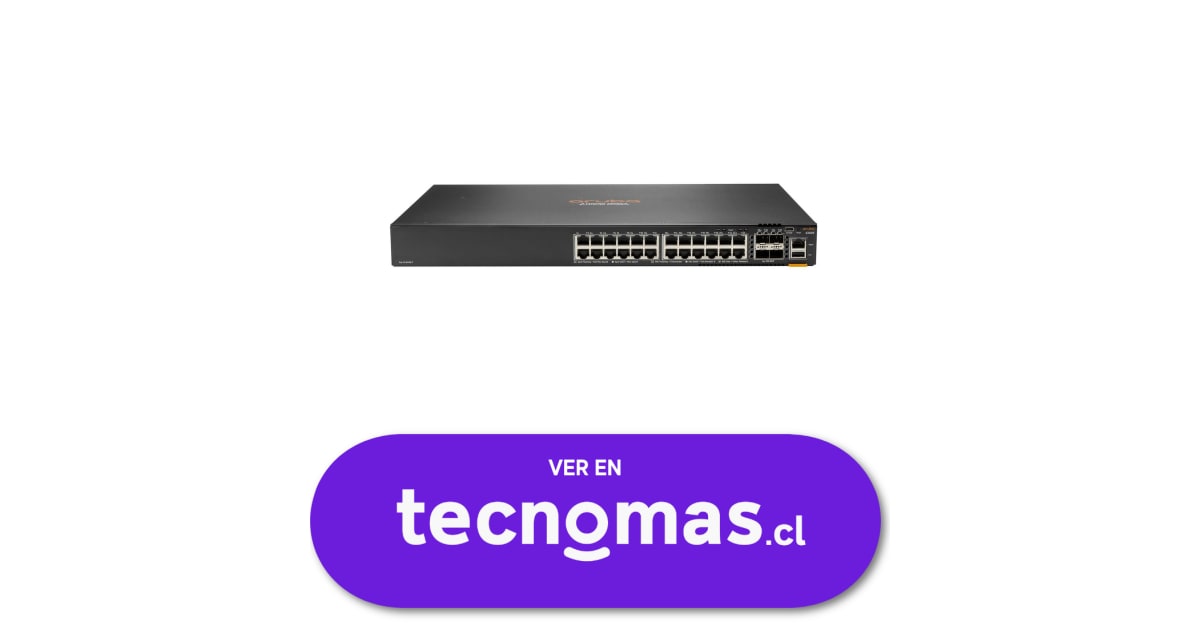 tecnomas.cl | [JL725B] Switch HPE Aruba CX 6200F 24G PoE Clase-4 4